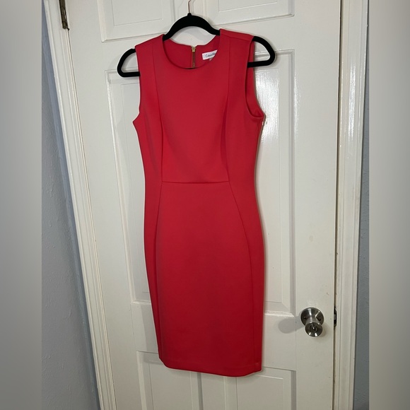 Calvin Klein | Dresses | Calvin Klein Salmon Sleeveless Midi Dress ...